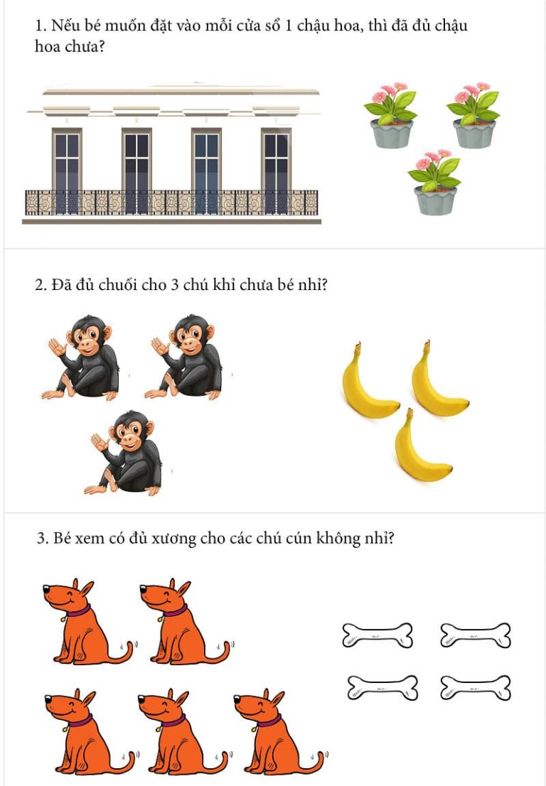 Bài tập toán tư duy cho bé 4 tuổi